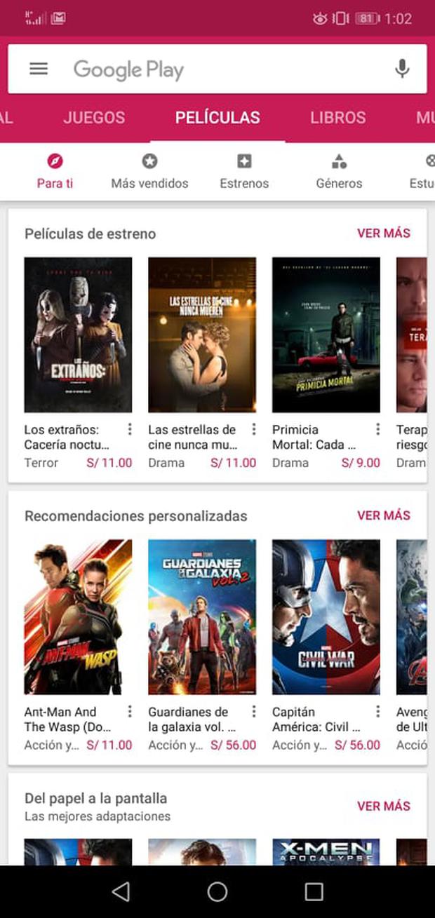 Google Play: ¿cómo alquilar películas a bajo costo en la aplicación de ...