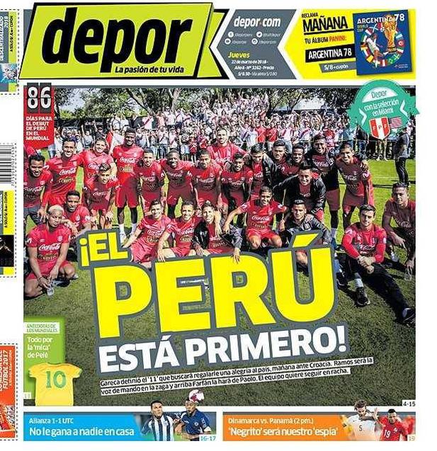 ¡El Perú está primero! | IMPRESA | DEPOR