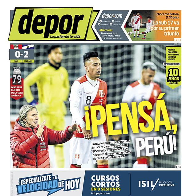 ¡pensá, Perú! | IMPRESA | DEPOR