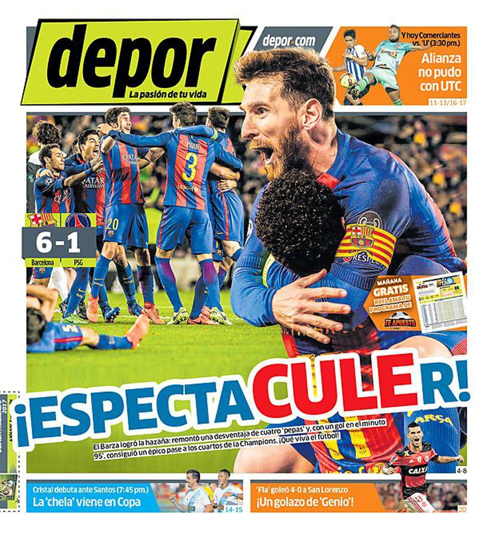 ¡EspectaCULEr! El Barza destacó la portada de Depor como reacción de la ...