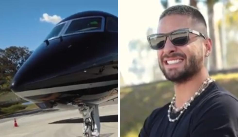 Maluma llora al ver uno de los frutos de su esfuerzo: su primer avión ...